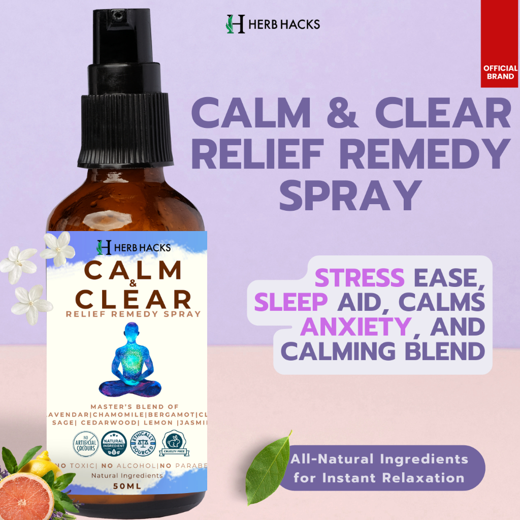 Calm & Clear Relief Remedy Spray - Stress Ease, Sleep Aid, Soothes ...
