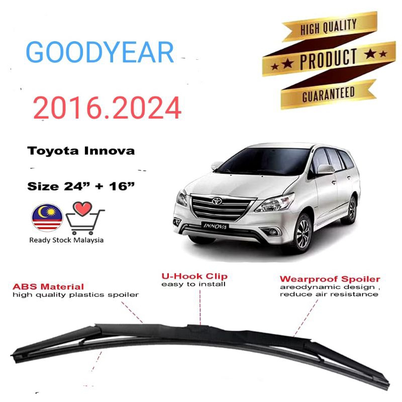 TOYOTA INNOVA 2016-2024 GOODYEAR HIGH QUALITY WIPER BLADE | Shopee Malaysia