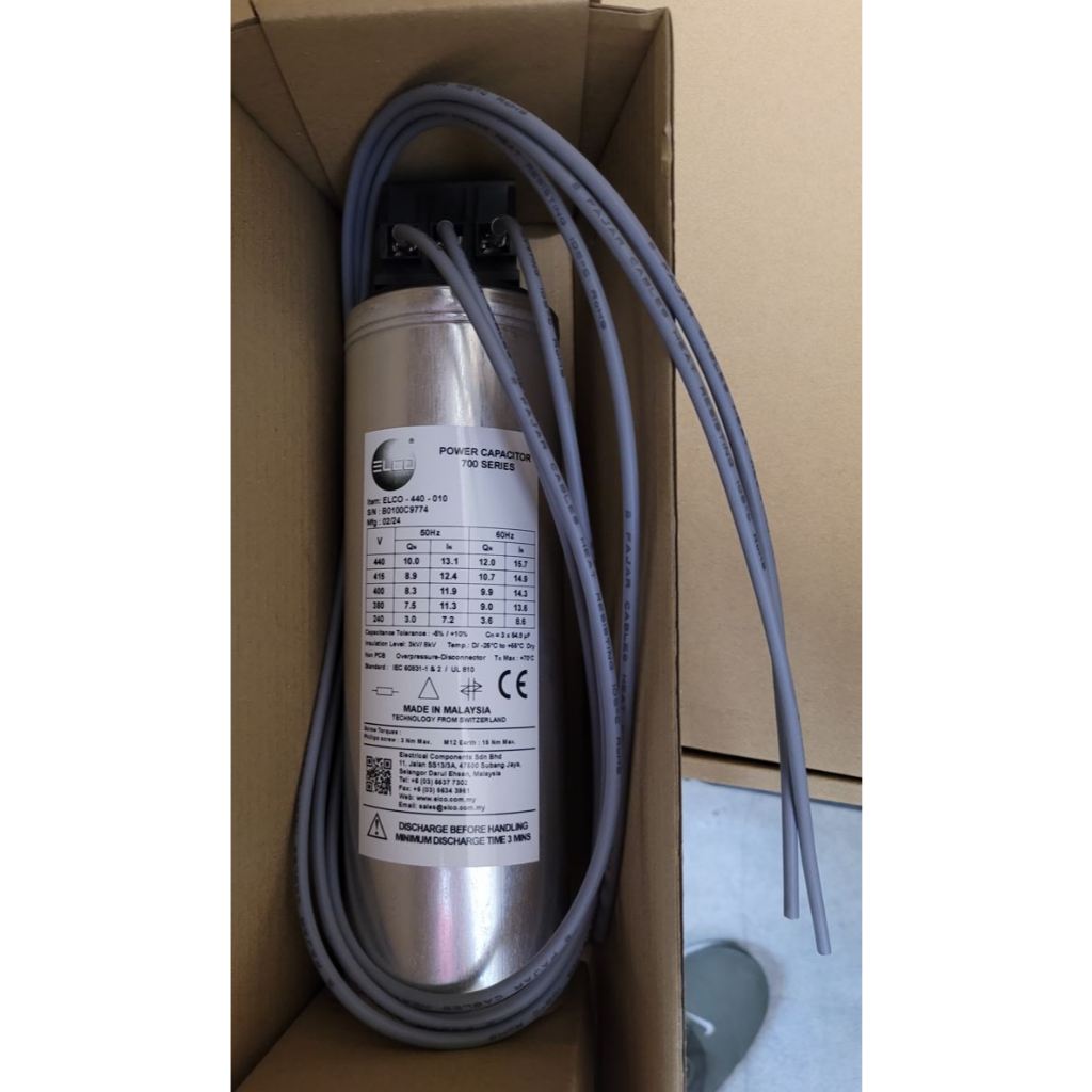 ELCO Capacitor cap bank 440v 525v power capacitor with cable | Shopee Malaysia