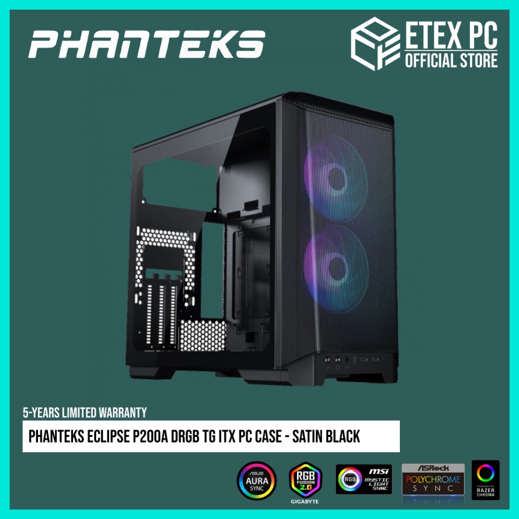 Phanteks Eclipse P200A DRGB TG ITX PC Case - Satin Black # PH-EC200ATG_DBK01 | Shopee Malaysia