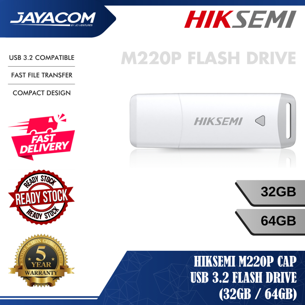 Hiksemi M220P CAP USB 3.2 Flash Drive – White (32GB / 64GB) | Shopee ...
