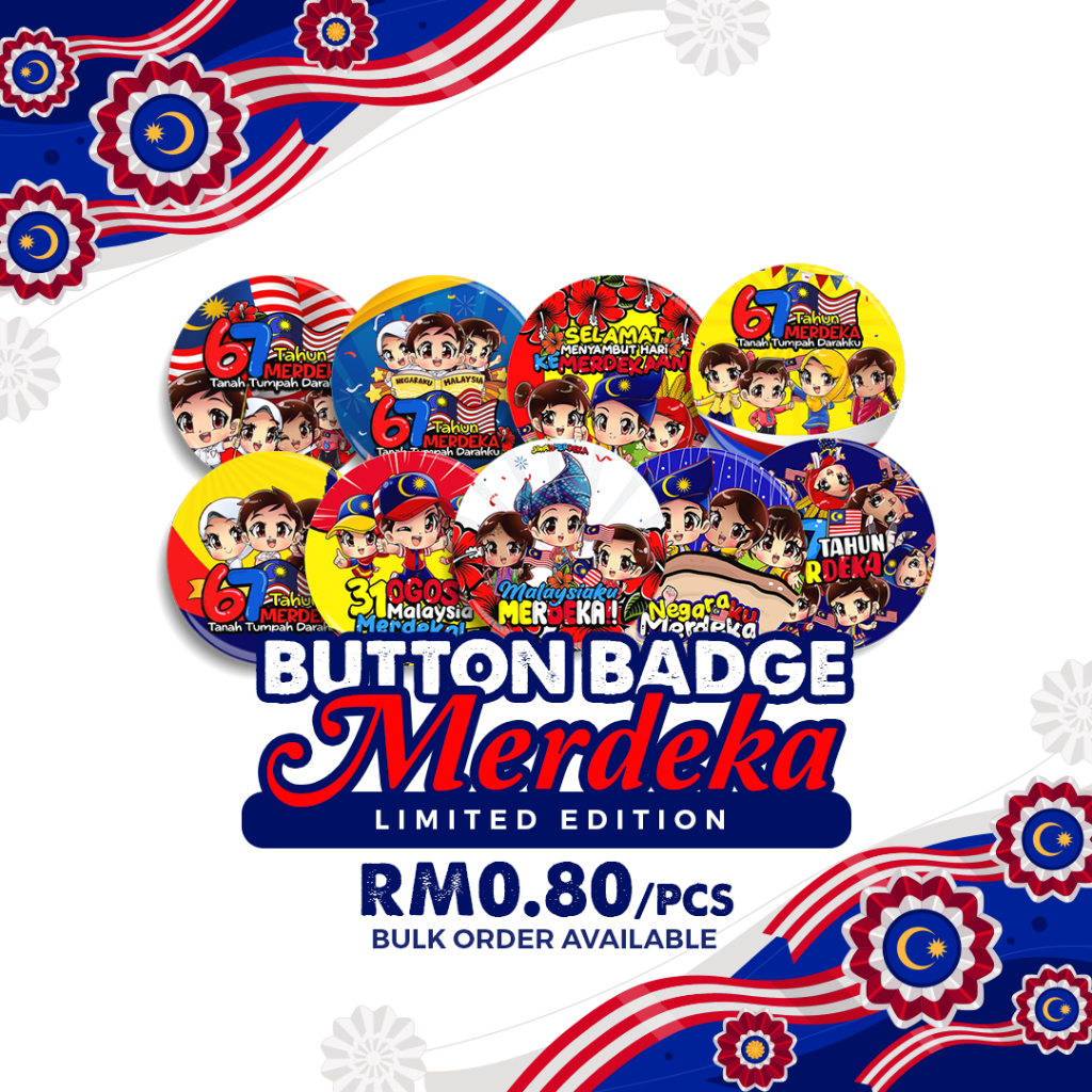 [READY STOCK] Button Badge Merdeka Edition 58mm | Shopee Malaysia