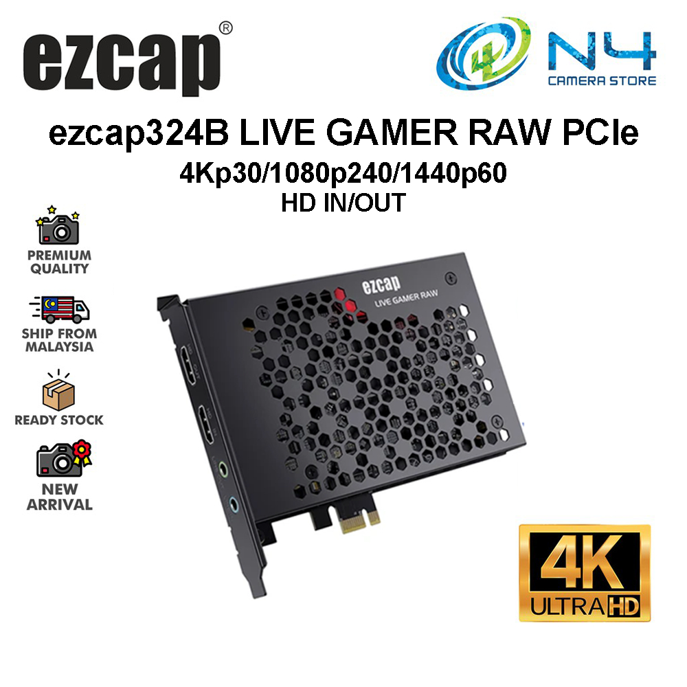 EZCAP 324 324B Live Gamer RAW PCI-e Gen2 HDMI 4K 60 FPS Video Capture Card for PS, XBOX and PC ...