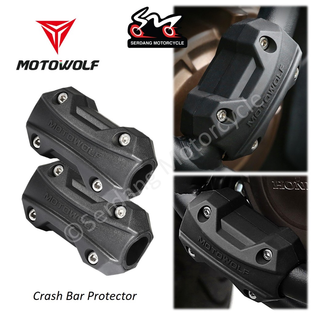 MOTOWOLF Motorcycle Crash Bar Protector Bumper Protective Block Engine ...