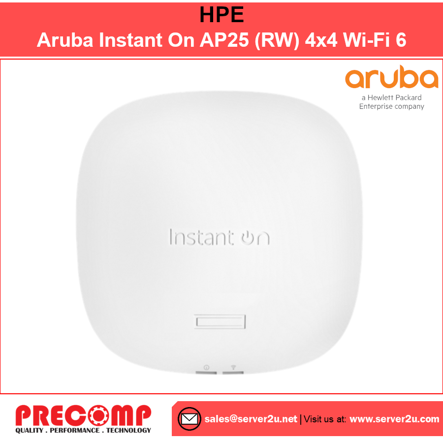 HPE Aruba Instant On AP25 (RW) 4x4 Wi-Fi 6 Access Point (R9B28A ...