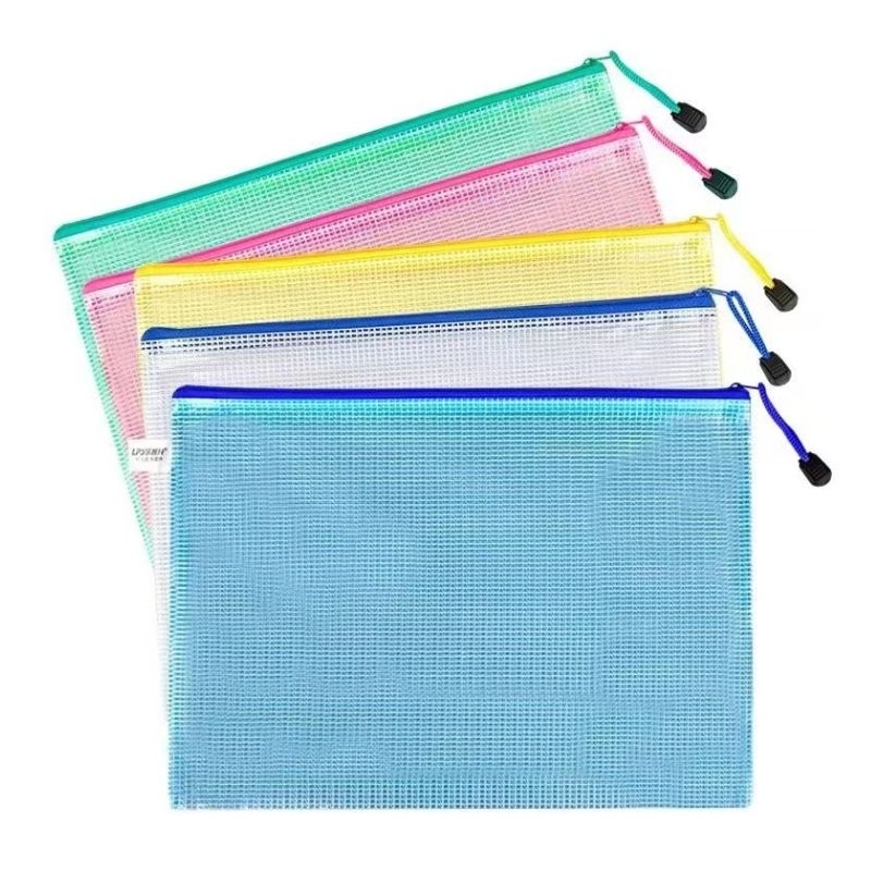 A4 Mesh Zipper File Folder Waterproof Zipper Bag Zip Lock A4 Bag ...
