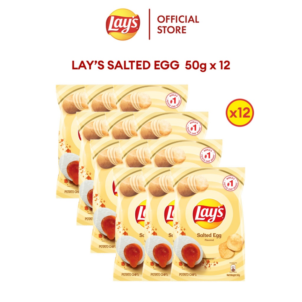 [Bundle of 12] Lay's Potato Chips Mid Pack 50g / [Pek 12] Lay's Kerepak ...