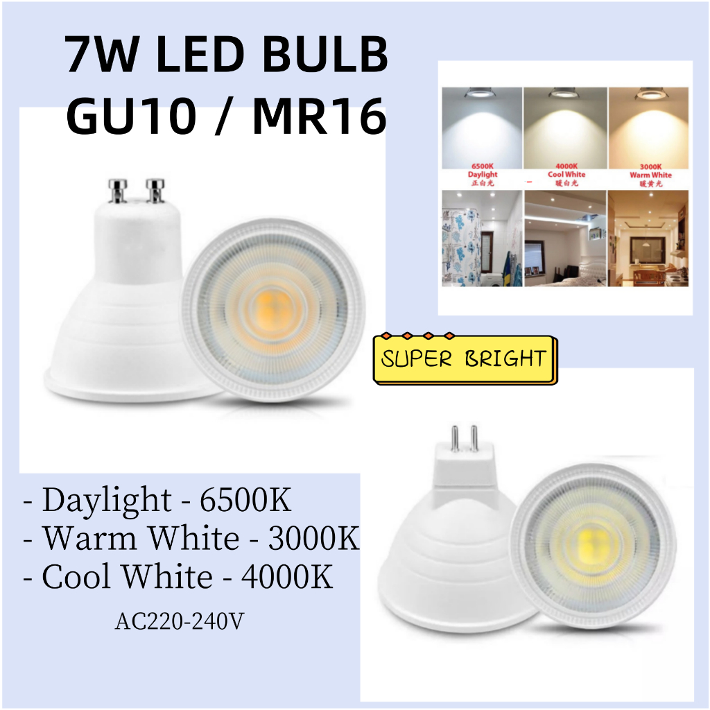 🔔READY STOCK🔔 GU10/MR16 7w LED BULB High Power 240v LED Bulb Eyeball ...