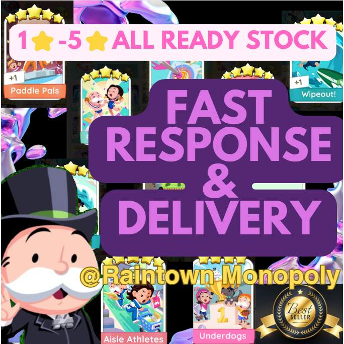 Monopoly Go Stickers 1⭐ - 5 ⭐ 【Fast Respond & Fast Send】 | Shopee Malaysia