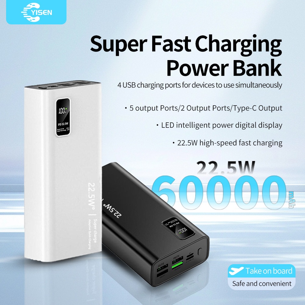 60000mah Powerbank 120W Two-way Fast charge Type-c ouput QC PD high ...