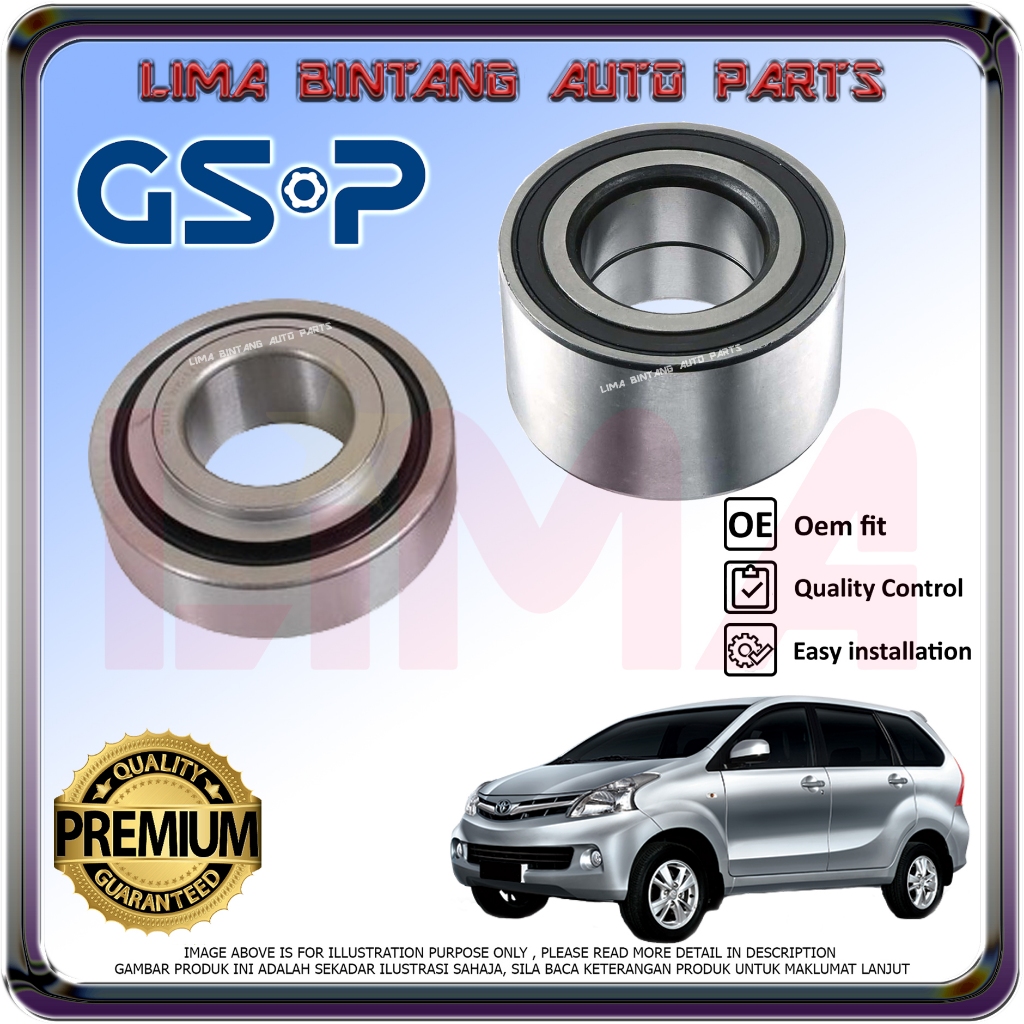 Toyota Avanza F651 F652 Front / Rear Pump Bearing , Wheel Bearing GSP ...