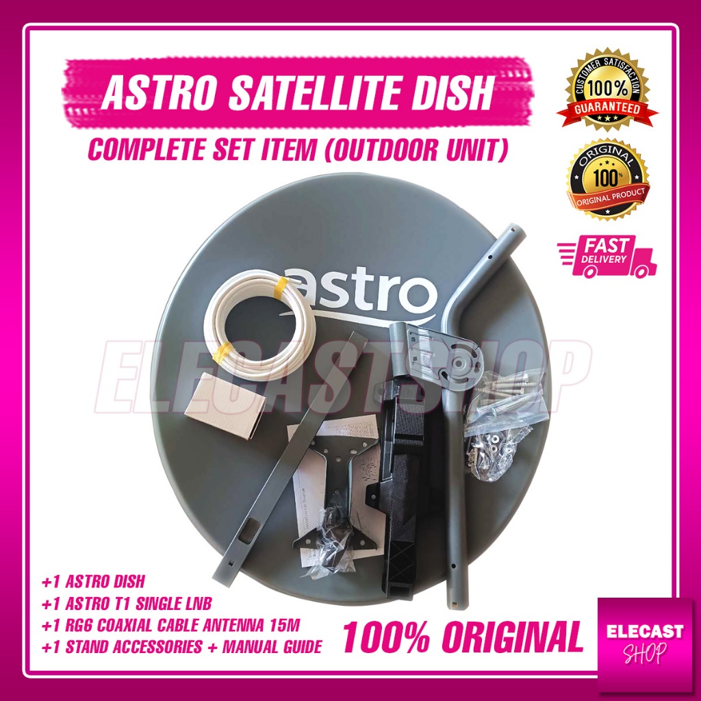 (ORIGINAL HQ) Astro Satellite Dish Complete Set Outdoor Unit Piring ...