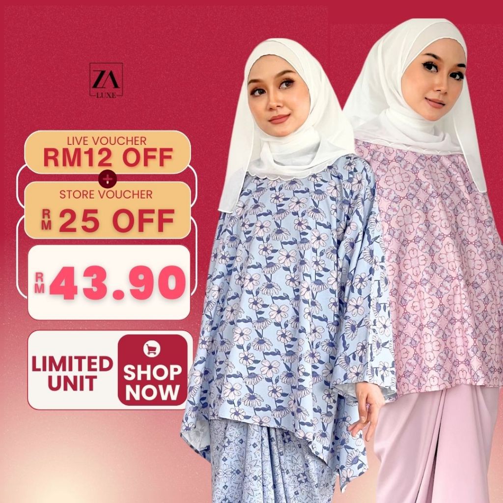 ZOE ARISSA Baju Kurung Moden Raya 2024 Calista Pario Dress Baiduri ...