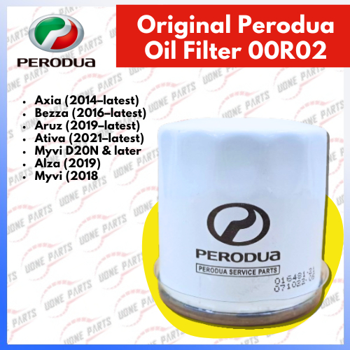 🔥15601-00R02 100% ORIGINAL GENUINE OIL FILTER PERODUA BEZZA, AXIA, ARUZ ...