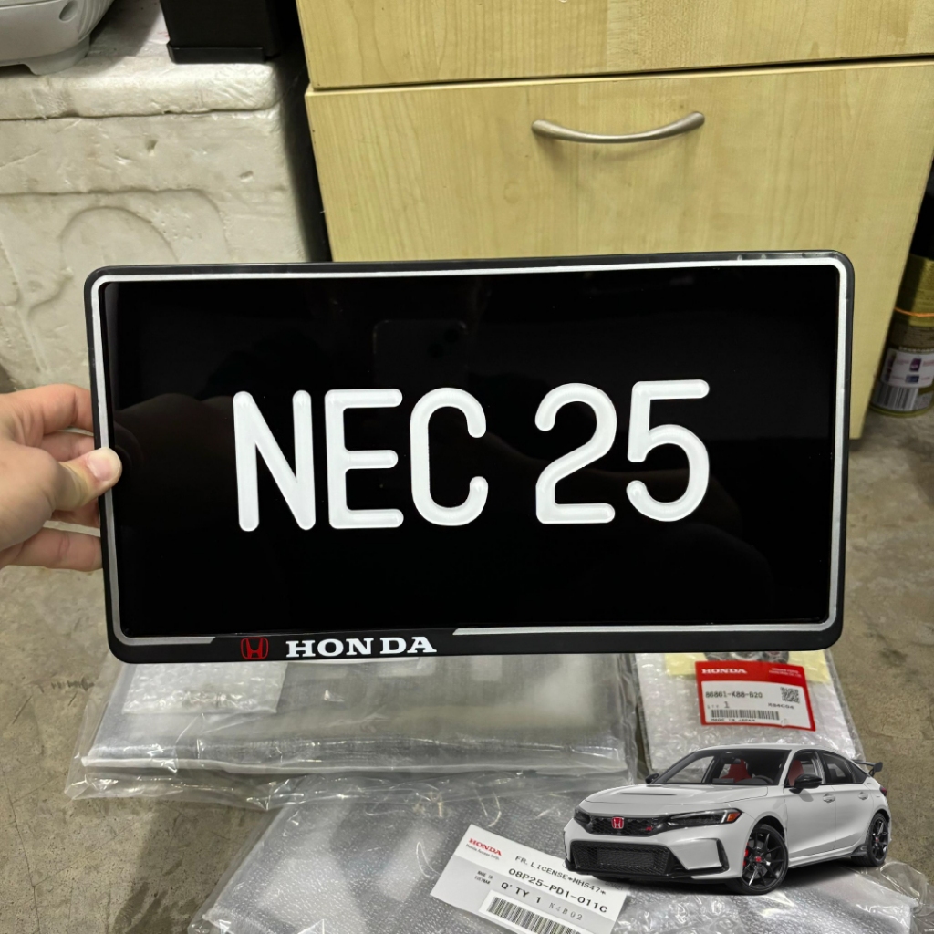 Honda Nombor Plate Kereta Kristal Timbul JDM No Plate Honda Font Design ...