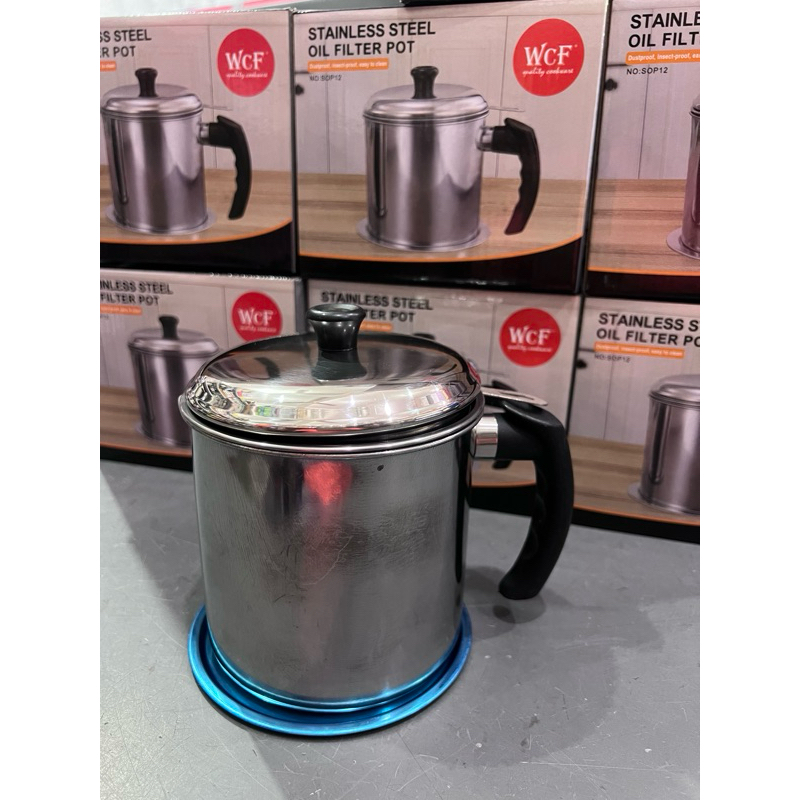 Mk.wares SOP12 12cm SUS 304 OIL POT WITH STRAINER &COVER & PLATE_Mug ...