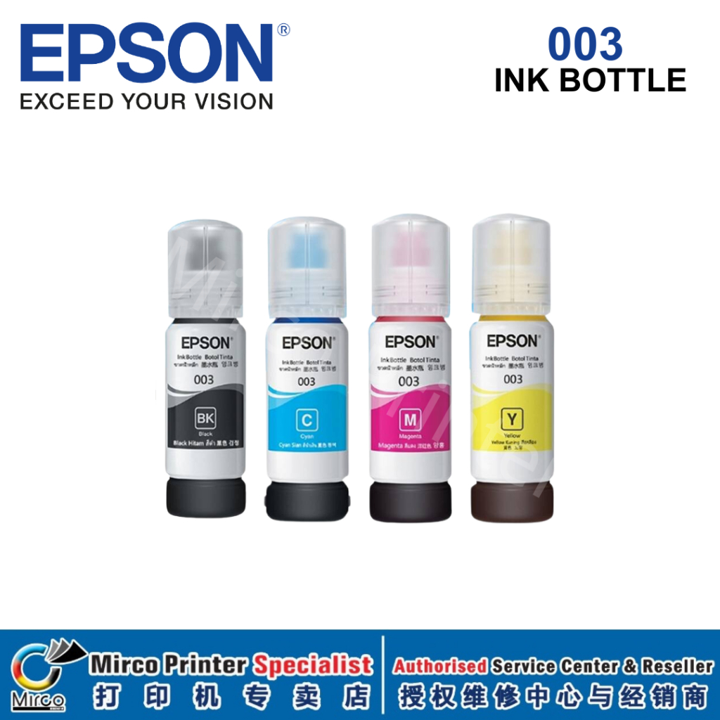 WITHOUT BOX *Epson 003 Original Refill Ink Bottle (L1210/L3110/L3150 ...