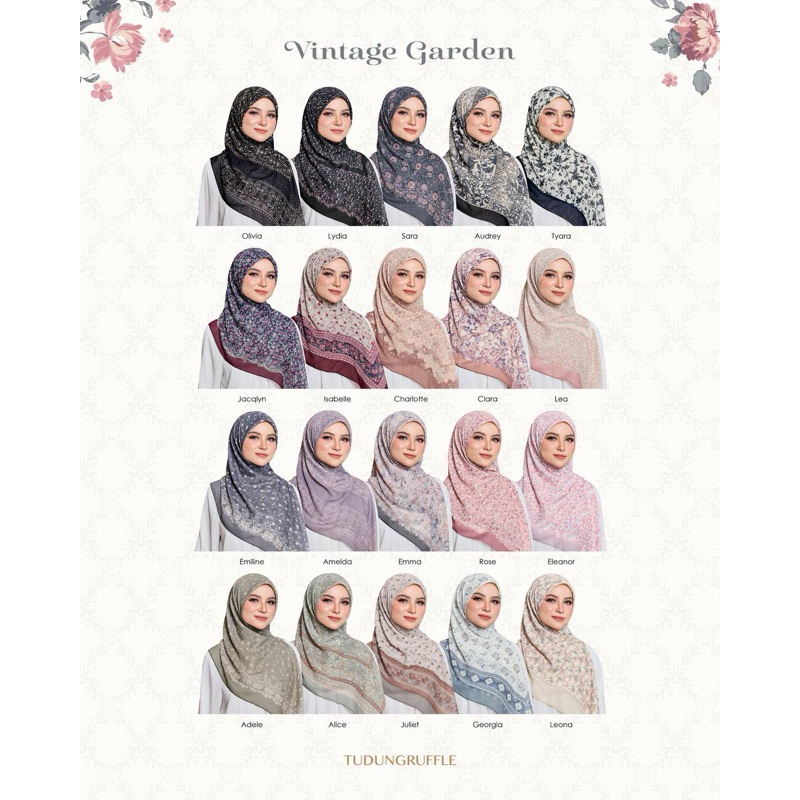 TUDUNG RUFFLE (WHITE LABEL) : MERAKI | VINTAGE GARDEN | Shopee Malaysia