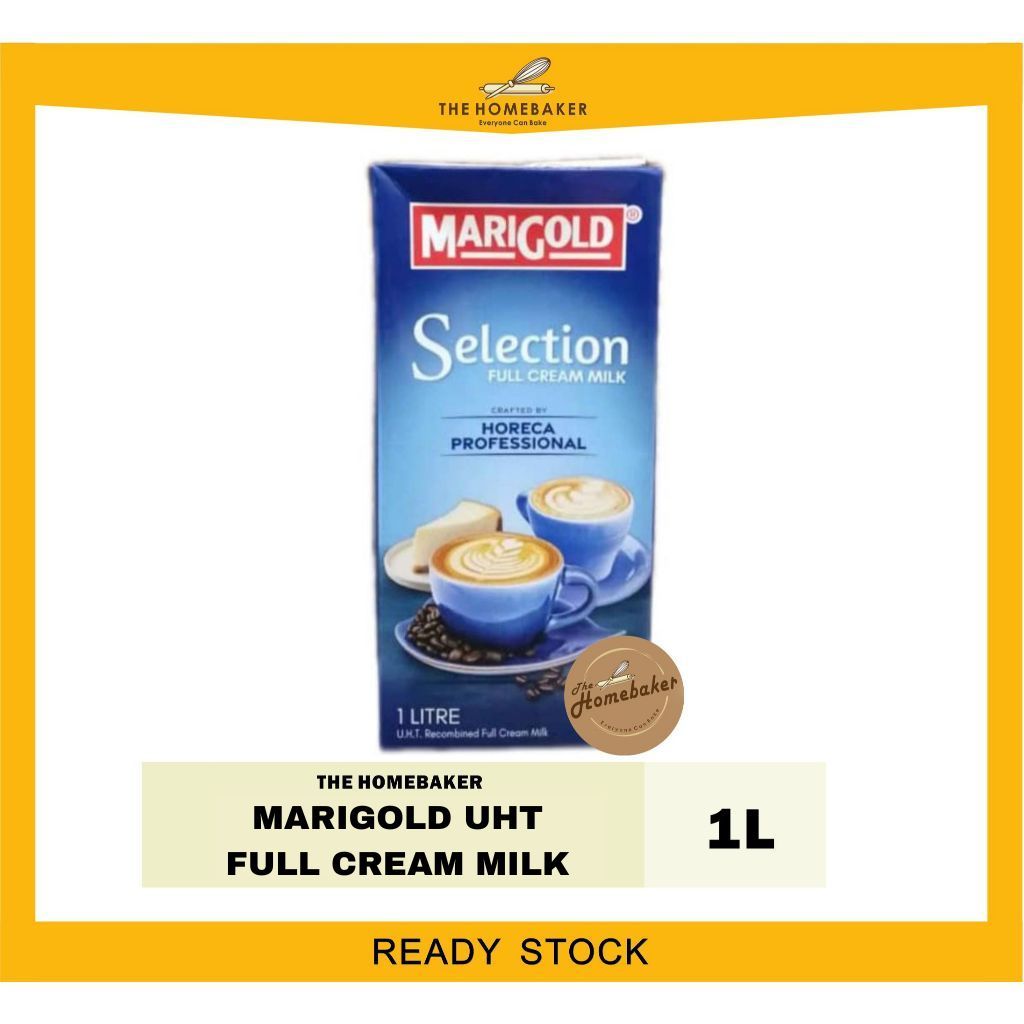 Marigold UHT Selection Full Cream Milk / Susu Penuh Krim 1L / HomeBaker ...