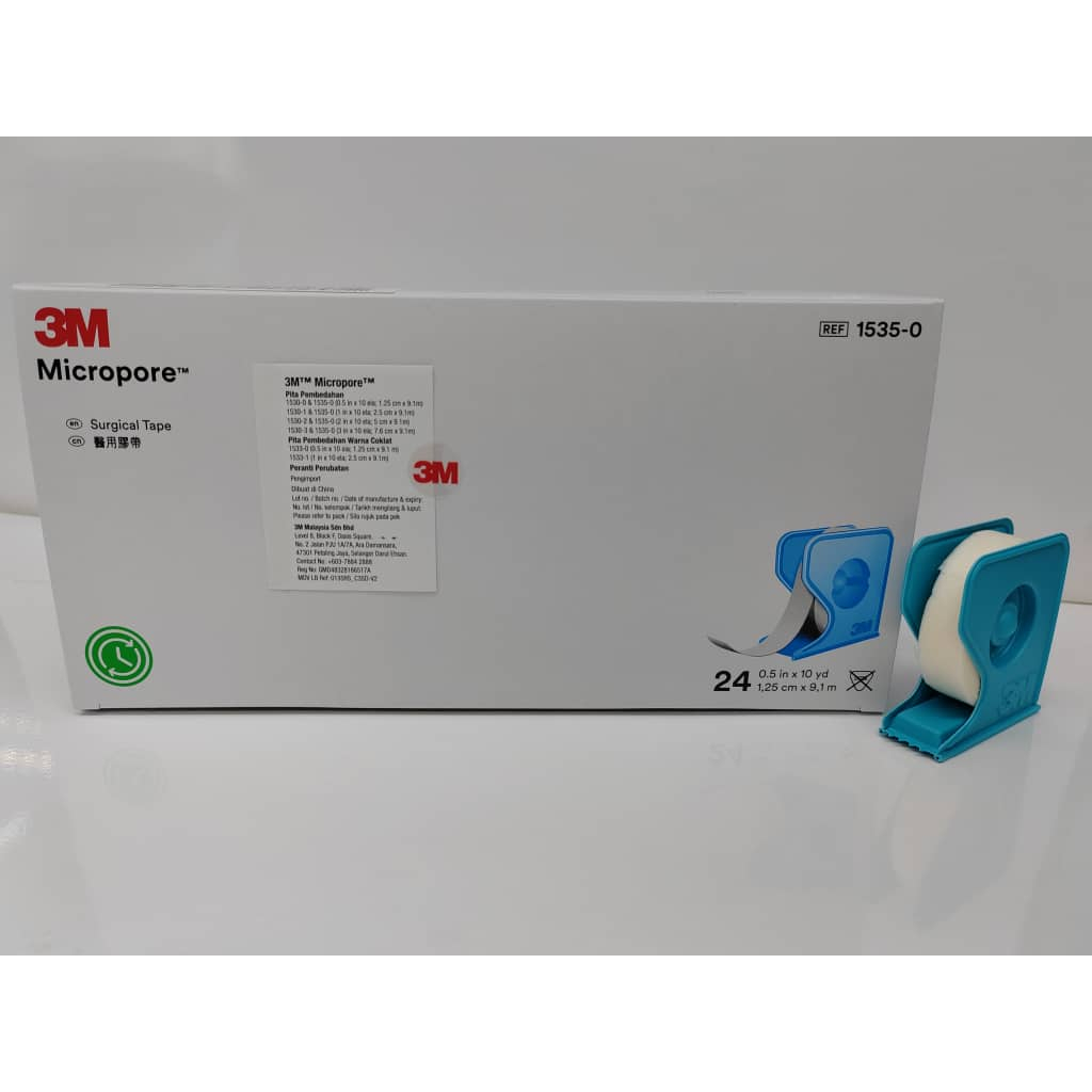3M™ Micropore™ Surgical Tape with Dispenser ½ in x 10 yd (1,25 cm x 9,1 ...