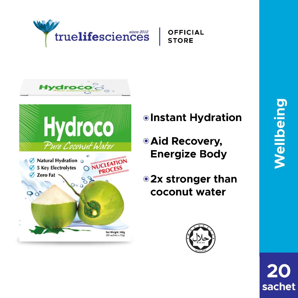 Truelifesciences Hydroco Pure Coconut Water 20's | Electrolytes ...