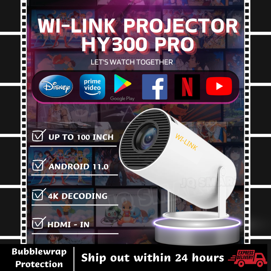 HY300 PRO Projector 4K Android 11.0 LCD 4K Projector 1080P Double WIFI ...