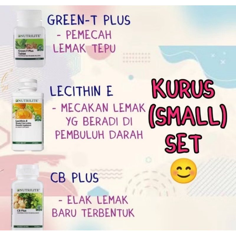 🔥SET VIRAL KURUS🔥 AMWAY Nutrilite Green T + CB Plus + Lecithin E (100% ...