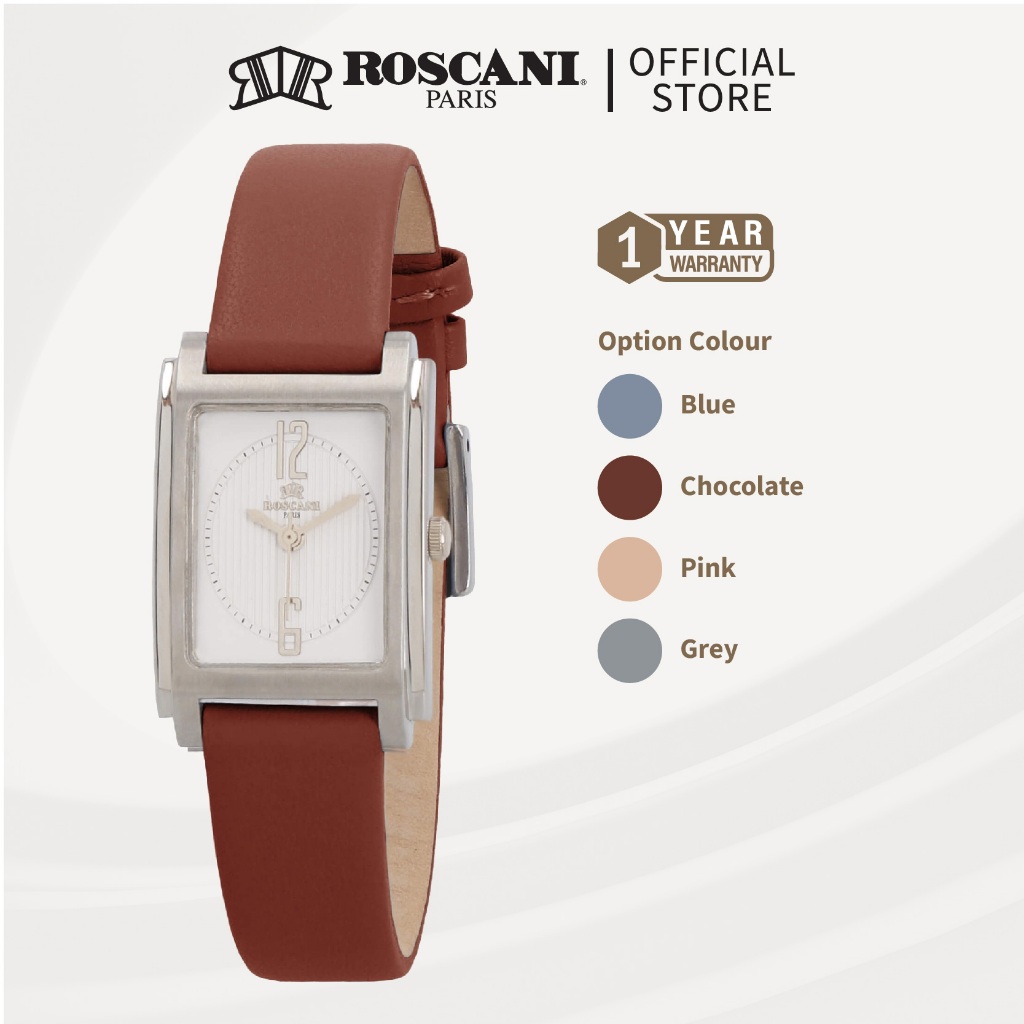 Roscani Giana 886 Mesh Curved Crystal Watch | Rounded Rectangle Case ...