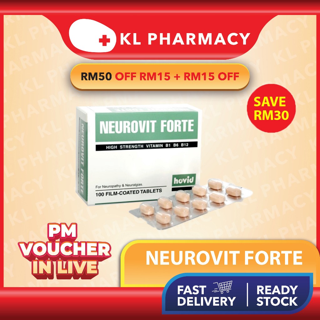 HOVID NEUROVIT FORTE VITAMIN B1 B6 B12 100 TABLETS | Shopee Malaysia