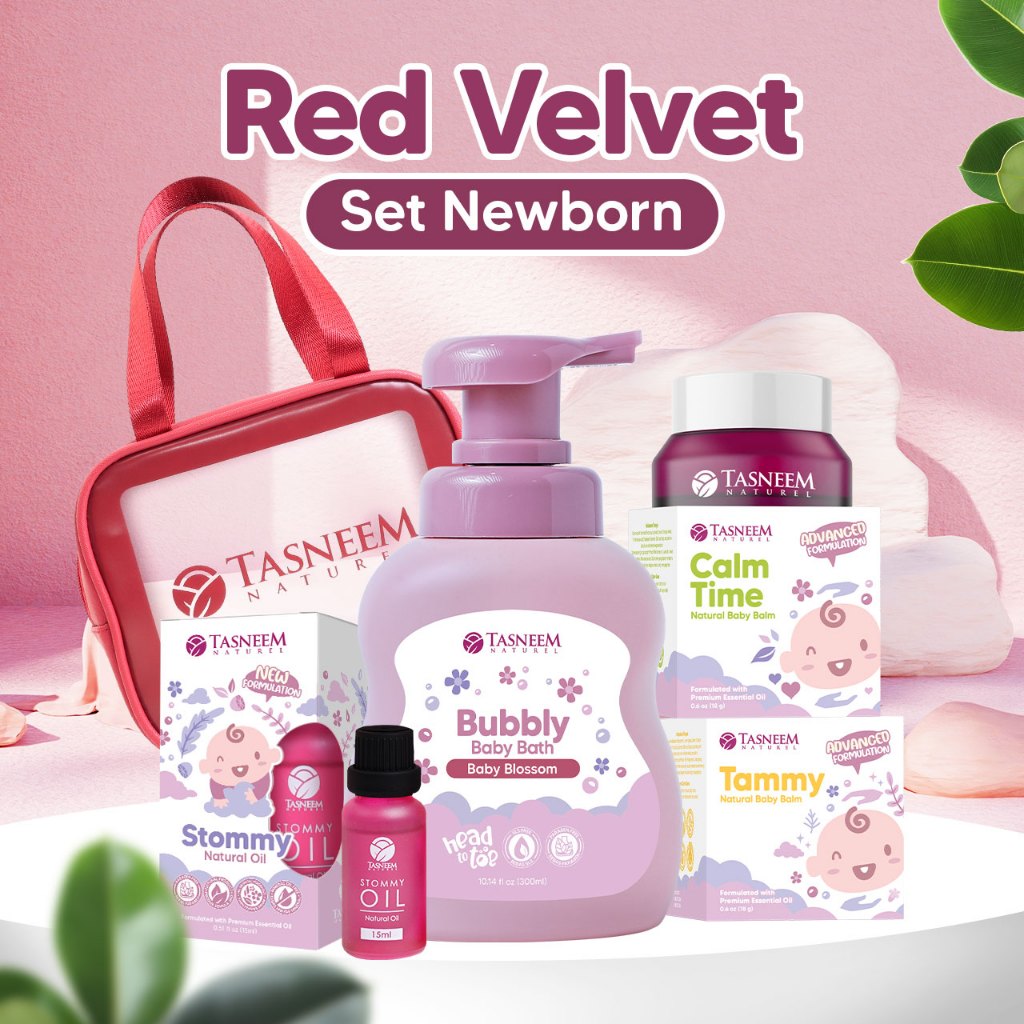 Tasneem Naturel Set Red Velvet Premium | Set Baby Newborn Baru Lahir ...