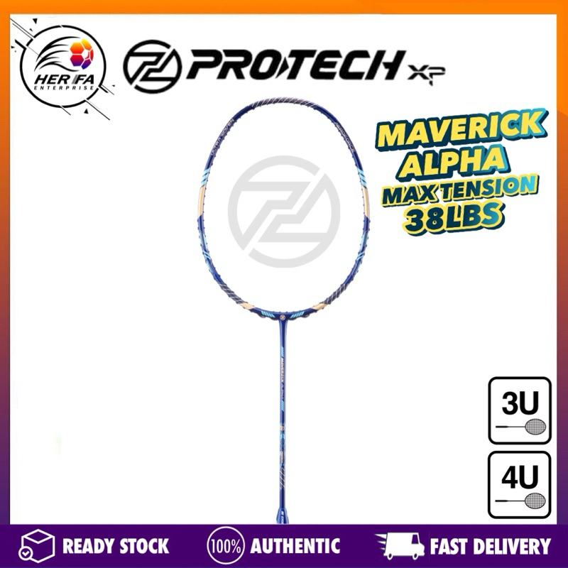 PROTECH Maverick Alpha Player Edition 3U & 4U 40T Badminton Racket Max ...