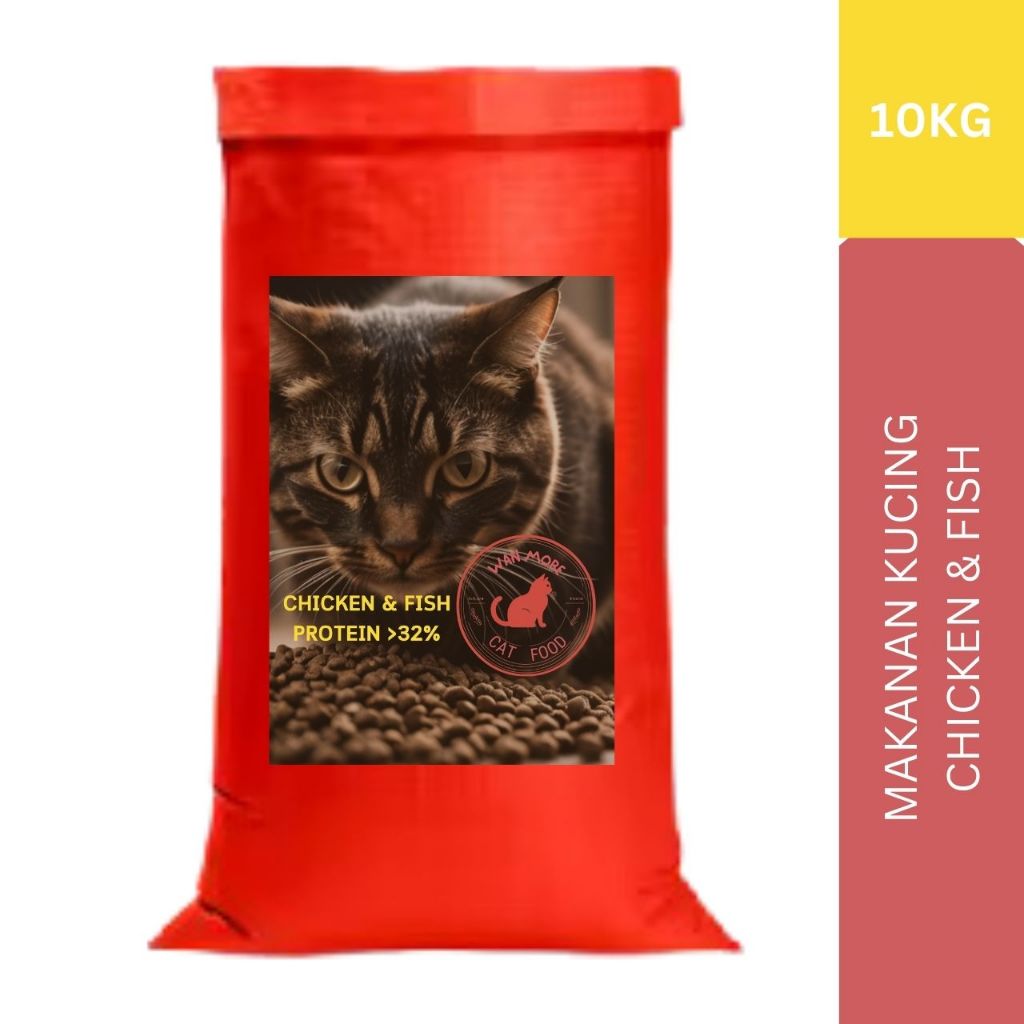 WAN MORE Makanan Kucing 10kg Cat Food DEWASA DAN KITTEN Makanan Kucing ...