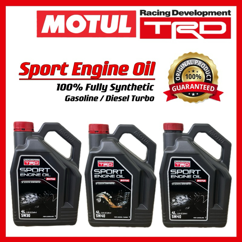 MOTUL TRD Sport Engine Oil 4L (Fully Synthetic) | Shopee Malaysia