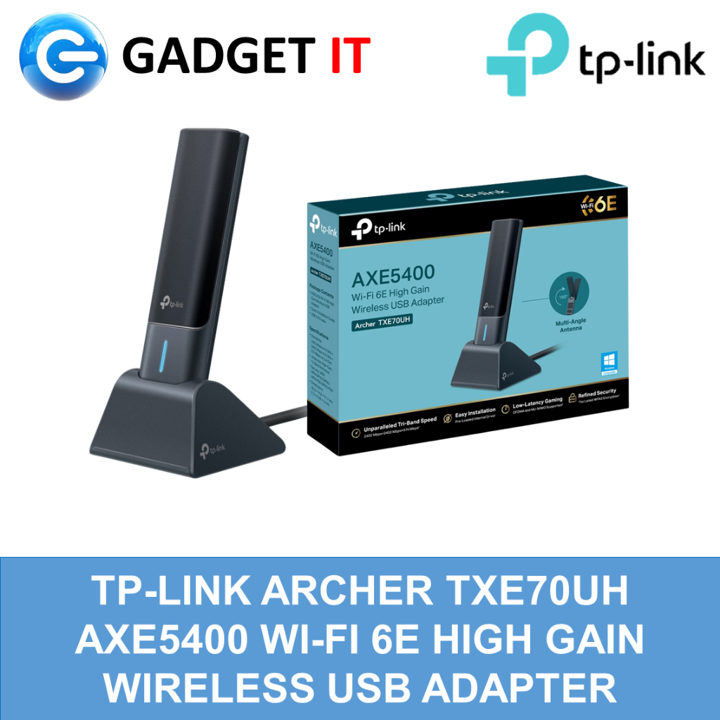 TP-LINK ARCHER TXE70UH AXE5400 WI-FI 6E HIGH GAIN WIRELESS USB ADAPTER | Shopee Malaysia