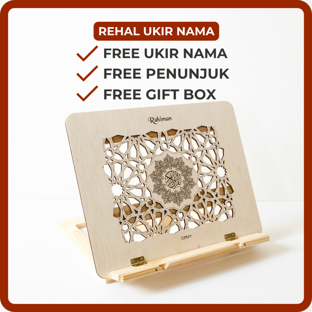 Rehal v2 Cantum Wood Product Rehal Kayu Lipat FREE ukir nama + penunjuk ...