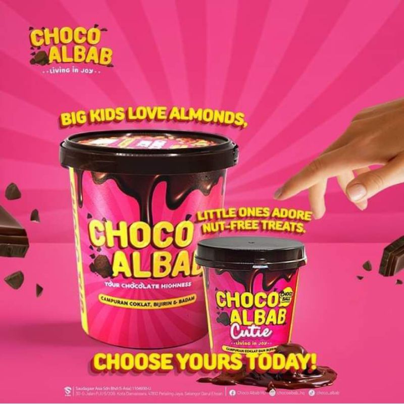 CHOCO ALBAB MINI TUB CUTIE WITHOUT ALMOND INSIDE/ TANPA BADAM (85 GRAM ...