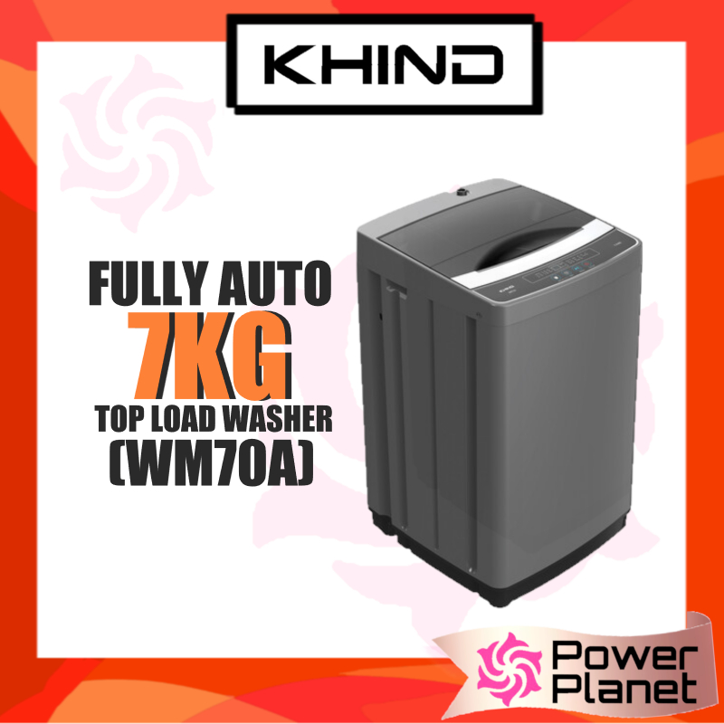 Khind Fully Auto Top Load Washer 7kg WM70A Grey | [FREE GIFT] Midea 7 ...