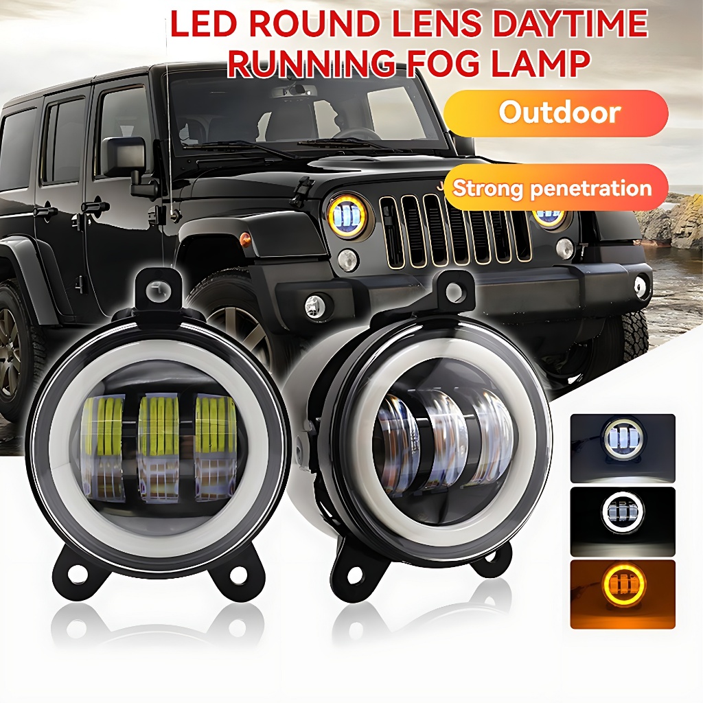 4Inch 3.5inch LED Fog Lights 60W Amber Yellow CREE Led Chips Offroad ...