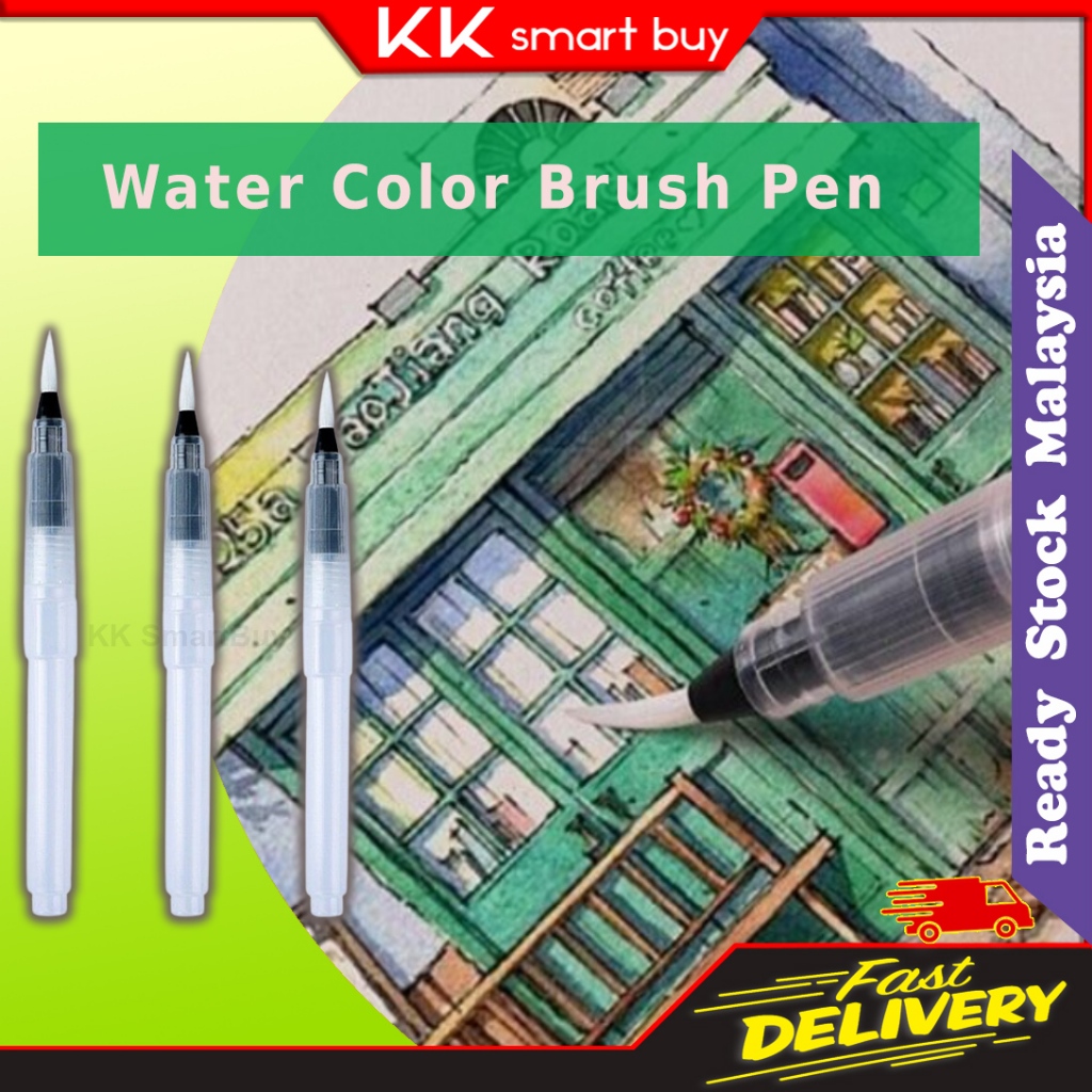 Water Color Brush Pen Watercolor Water-soluble Pencil Marker Auto Press ...