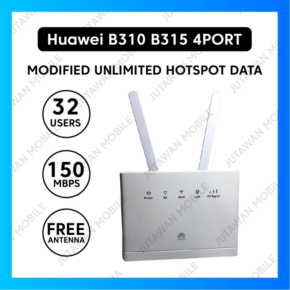 Modem Router Huawei Modified Unlimited Hotspot Support 4GLTE Huawei B310 B315 4PORT | Shopee ...