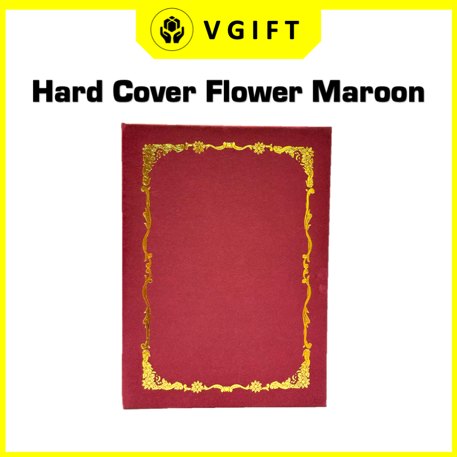 [KL SELLER] A4 Certificate Holder Hard Cover with Gold Border Card ...