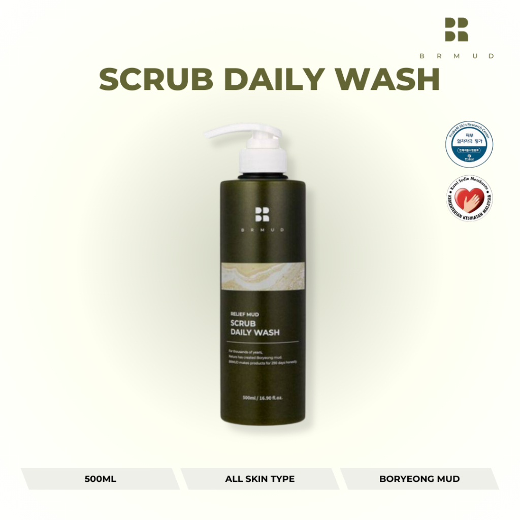 BRMUD Relief Mud Scrub Daily Wash - 500ml | Shopee Malaysia