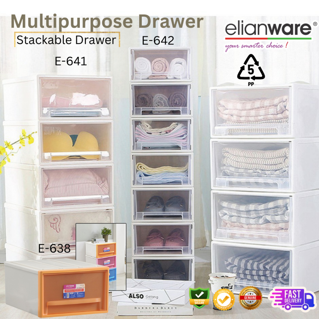 ELIANWARE Signature Stackable Drawer Storage Box/ Storage Cabinet ...