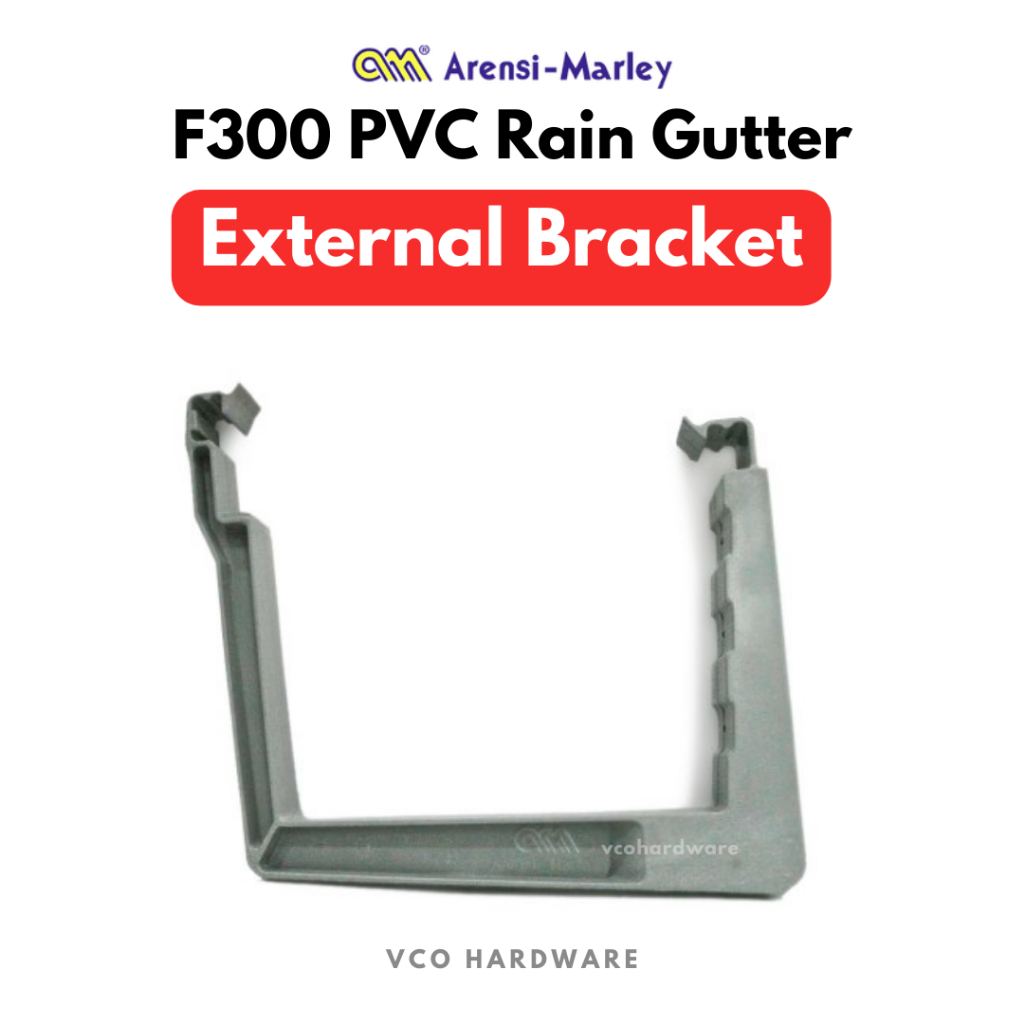 Arensi-Marley F300 PVC Rain Gutter External Bracket/Turun Air Salur Air ...