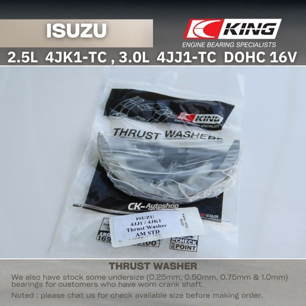 KING Bearings – Thrust Washer set for ISUZU D-MAX 4JJ1 & 4JK1 engines ...