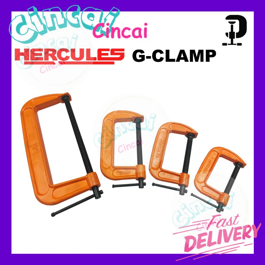 Hercules 3 / 4 / 5 / 10 Inch Heavy Duty G Clamp Wood Working Clamp ...