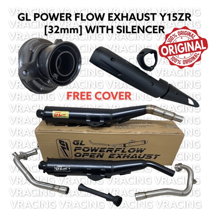 GL Racing Exhaust Y15ZR Power Flow/ Power Open Flow/Super Charge Open ...