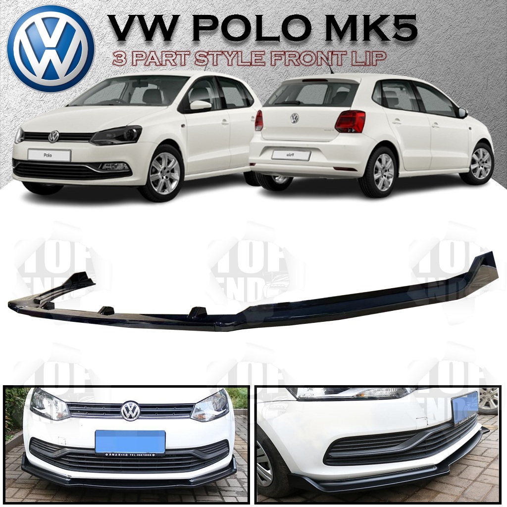 VOLKSWAGEN POLO MK5 2011-2018 FRONT LIP 3PARTS FRONT LIP BUMPER SKIRT ...