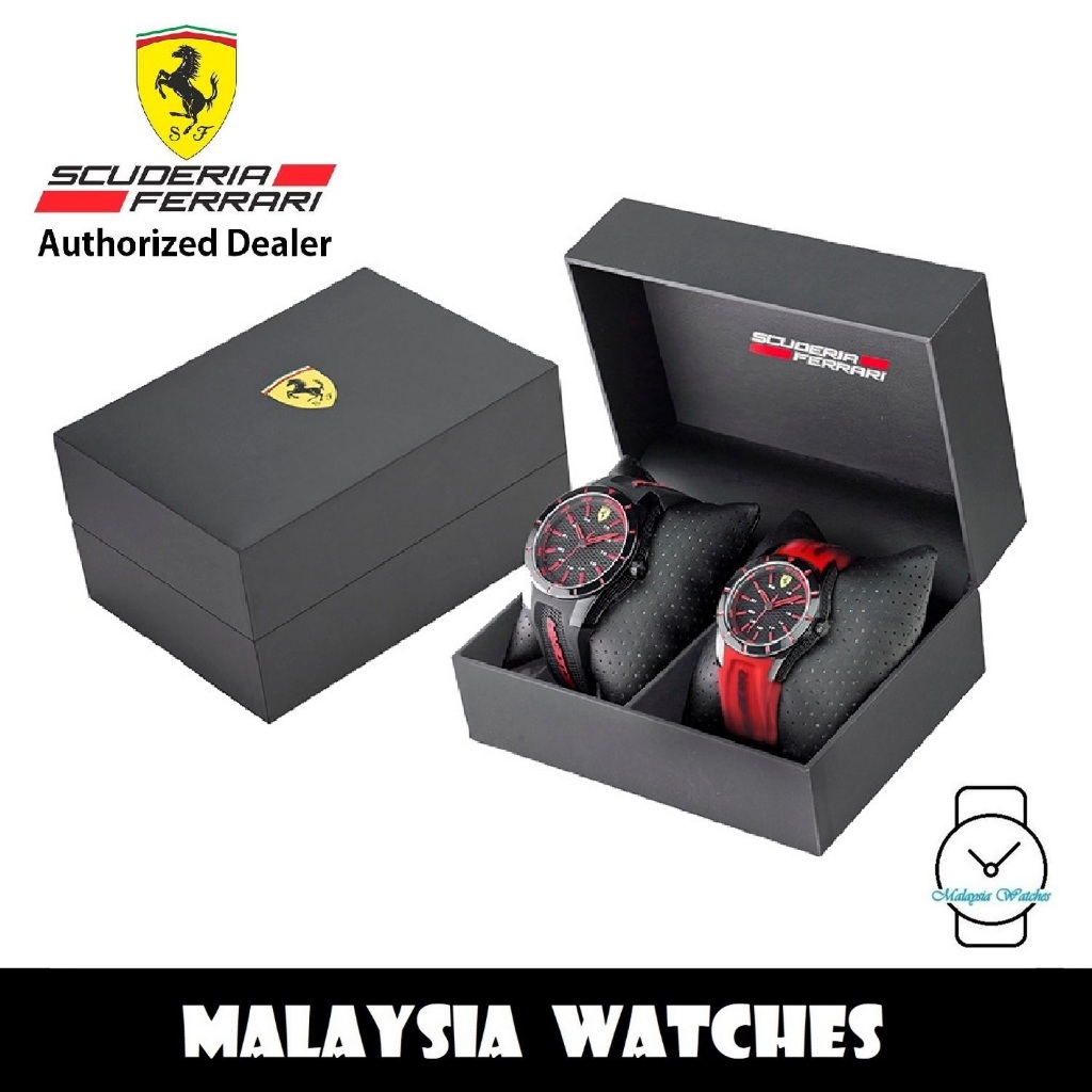 (100% Original) Scuderia Ferrari Men's 'Redrev Gift Set' 0870019 Quartz ...