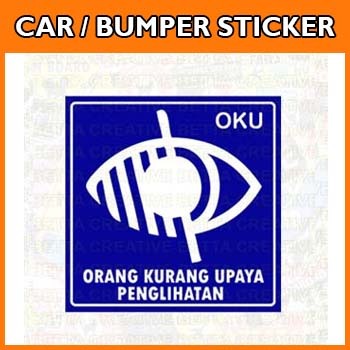 OKU on Board - Kurang Upaya Penglihatan / Rabun - Car Sticker / Bumper ...
